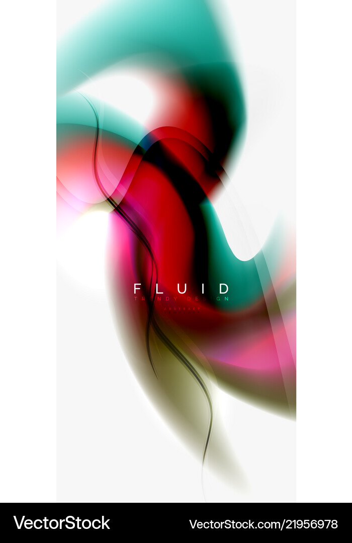 Color flowing wave trendy liquid design template Vector Image