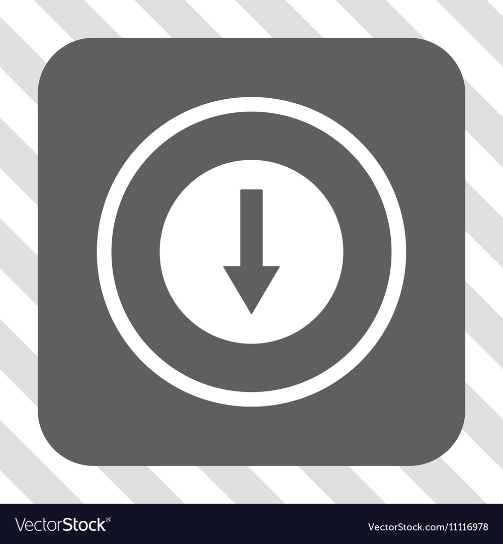 Down rounded arrow square button Royalty Free Vector Image