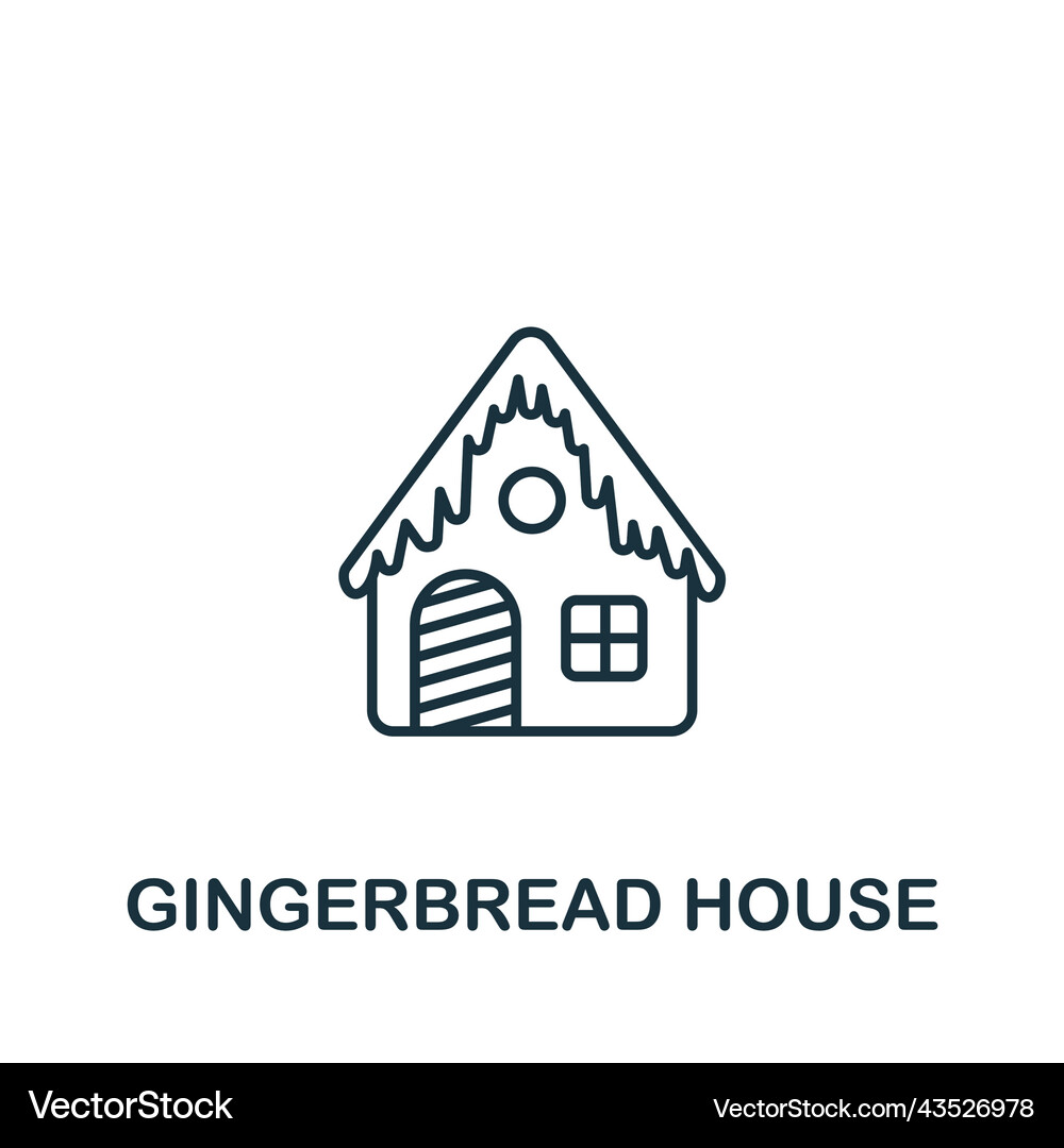 Gingerbread house icon monochrome simple Vector Image