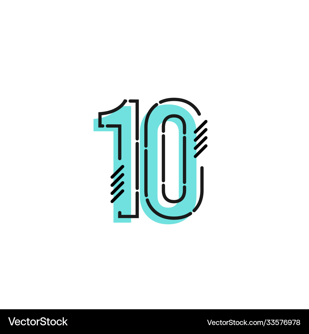 Number 10 template design design for anniversary Vector Image
