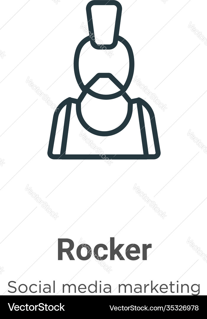 Rocker outline icon thin line black icon Vector Image