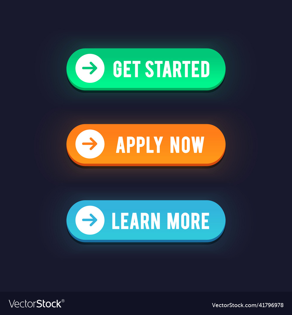 Round button set with different text Royalty Free Vector