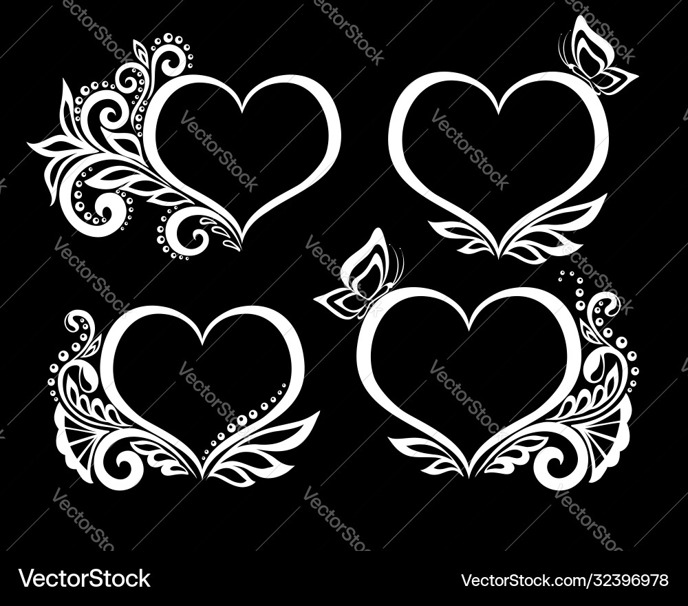Set beautiful black-and-white symbol Royalty Free Vector