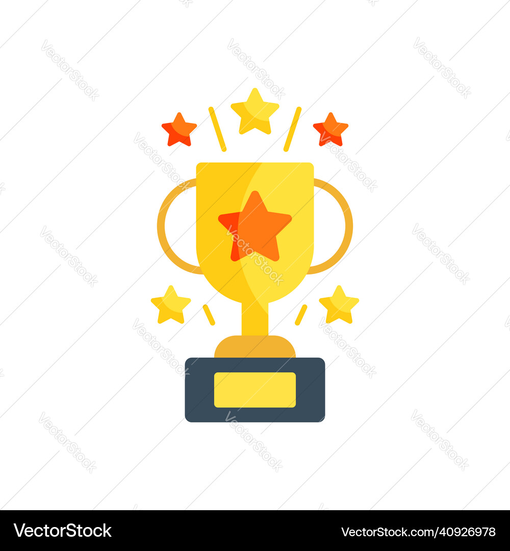 Trophy cup icon in flat style goblet prize Vector Image