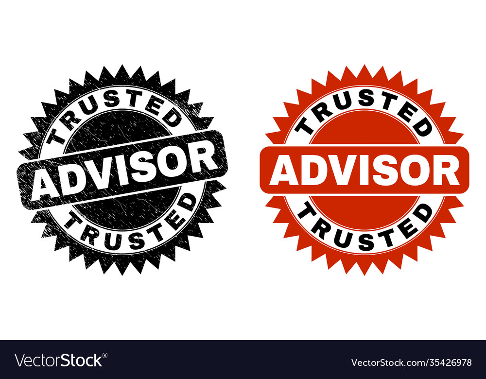 Trusted advisor black rosette watermark Royalty Free Vector Trusted advisor black rosette watermark Royalty Free Vector