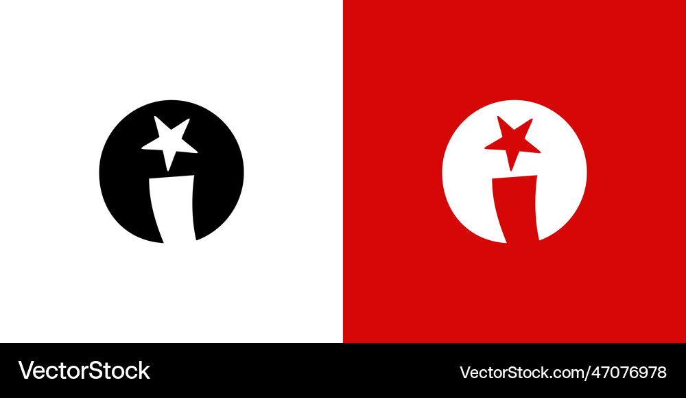 Unique and modern i star logo design Royalty Free Vector