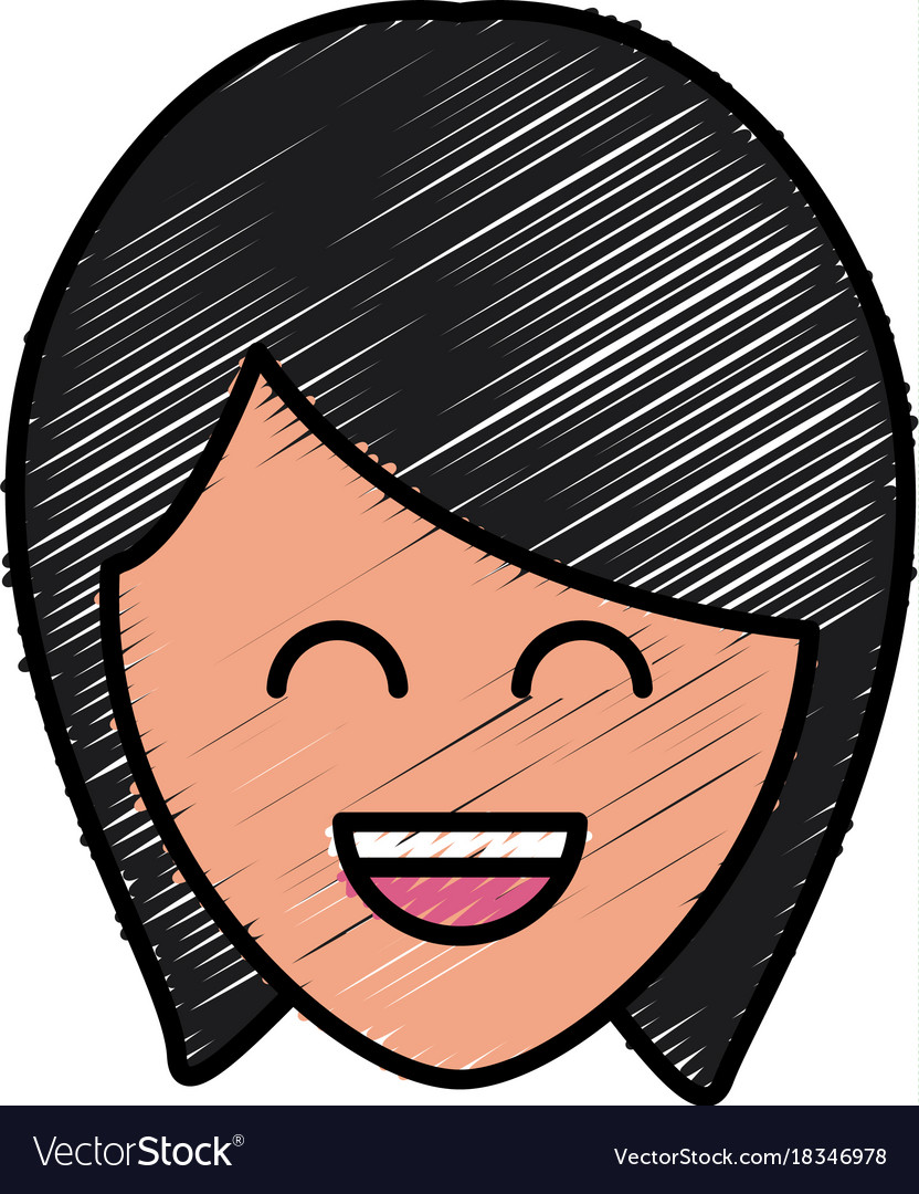 Woman smiling cartoon Royalty Free Vector Image