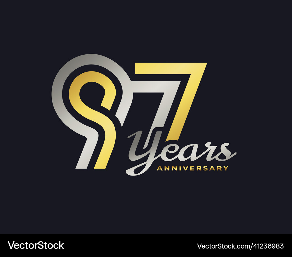 97 year anniversary celebration with handwriting Vector Image