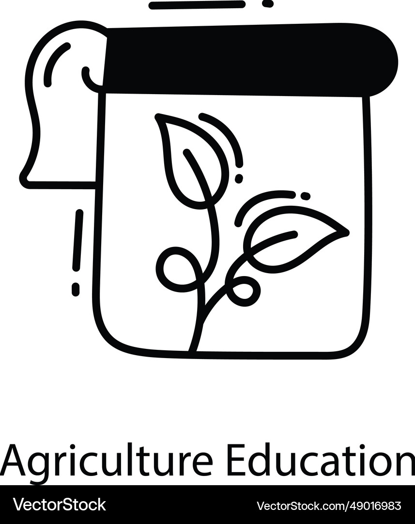 Agriculture education doodle icon design Vector Image