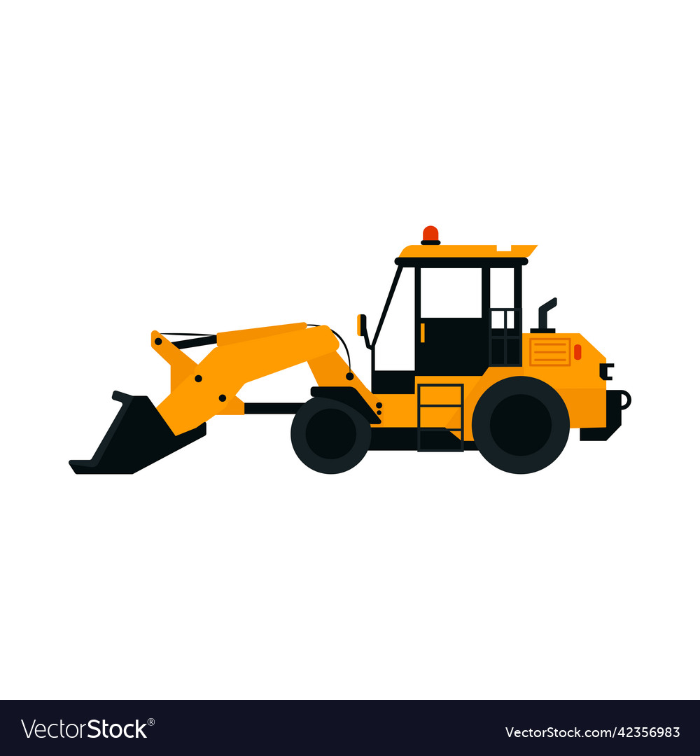Construction backhoe machine Royalty Free Vector Image