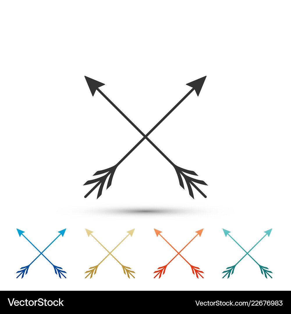 Crossed arrows icon isolated on white background Vector Image