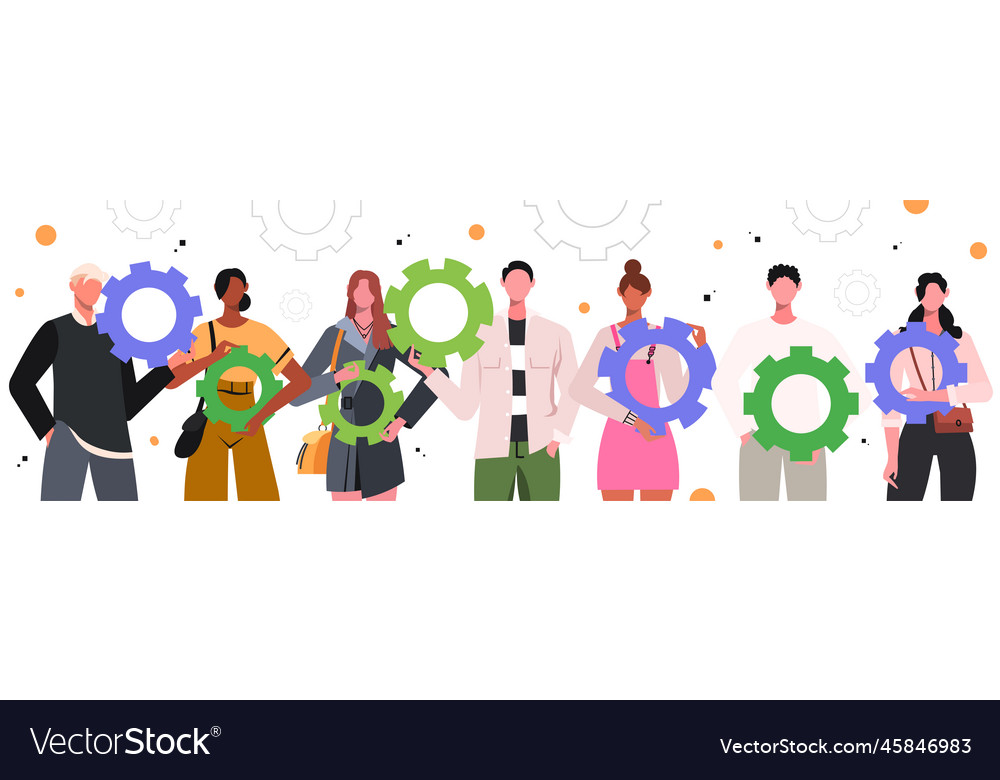 Development optimization teamwork Royalty Free Vector Image
