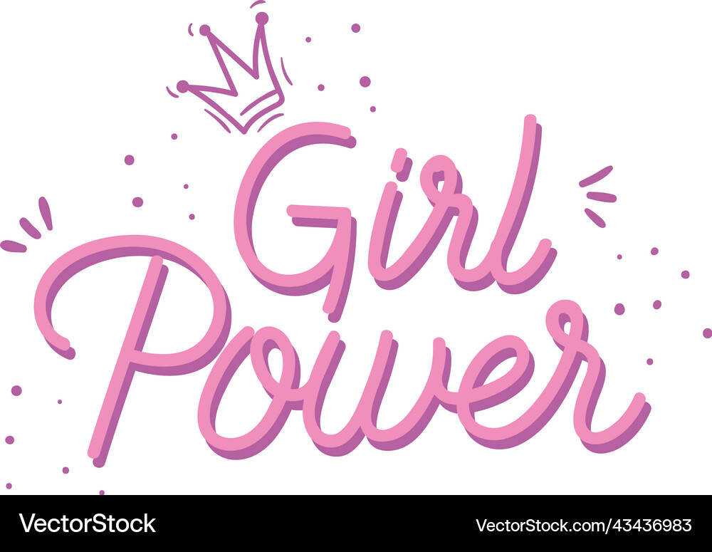 Girl power lettering calligraphy Royalty Free Vector Image