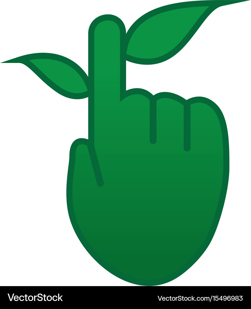 Hand with leaves Royalty Free Vector Image - VectorStock