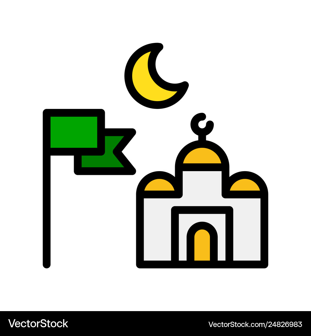 Islamic community ramadan related filled icon Vector Image