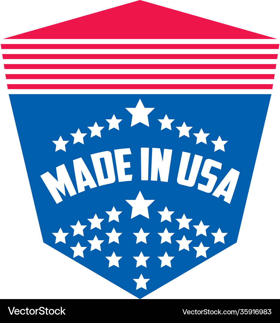 Made in usa shield with stars design Royalty Free Vector