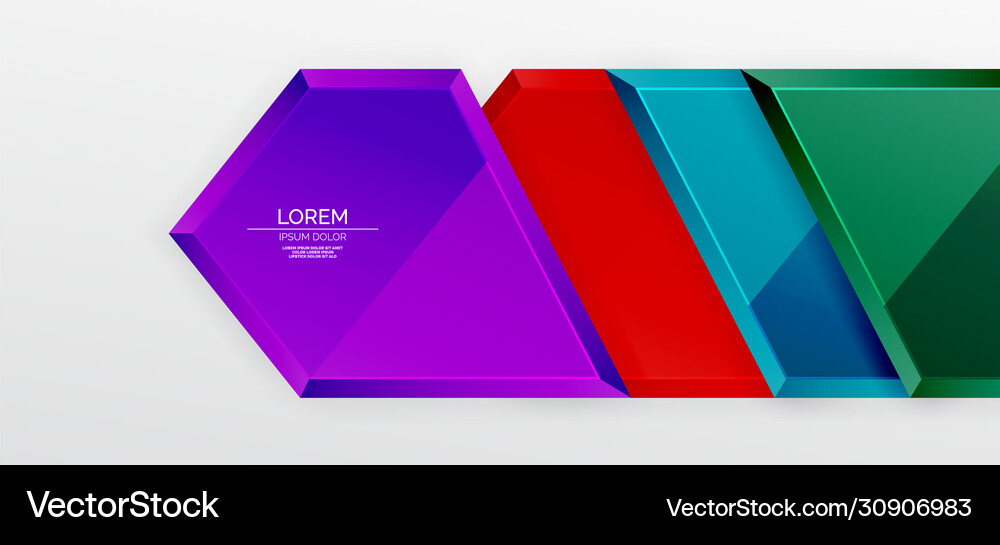 Metal glossy shiny geometric shapes with 3d effect