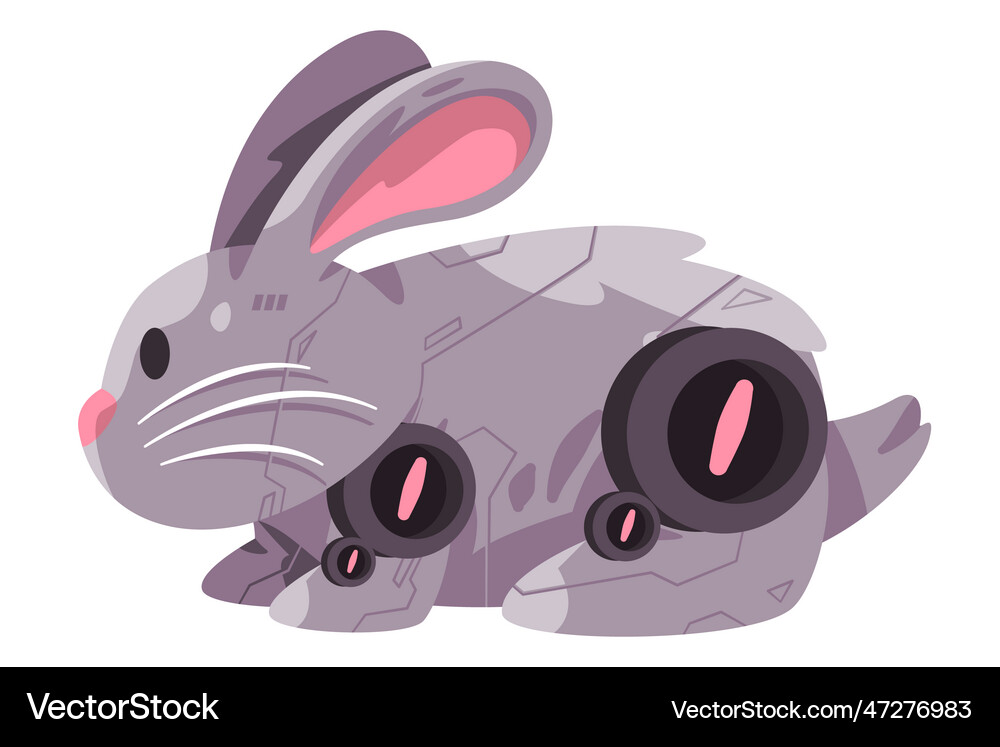 Rabbit bunny robot toy animal robotic creature Vector Image
