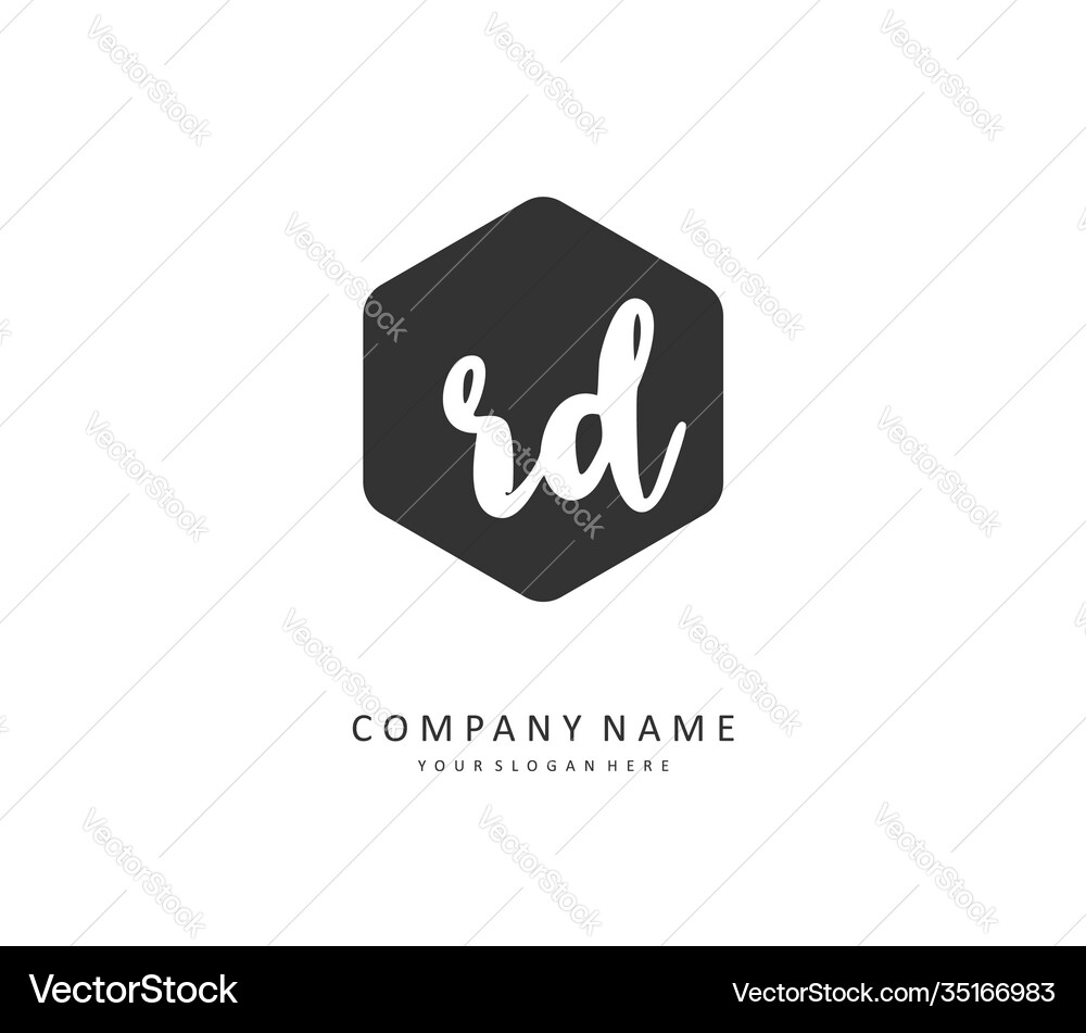Rd initial letter handwriting and signature logo Vector Image