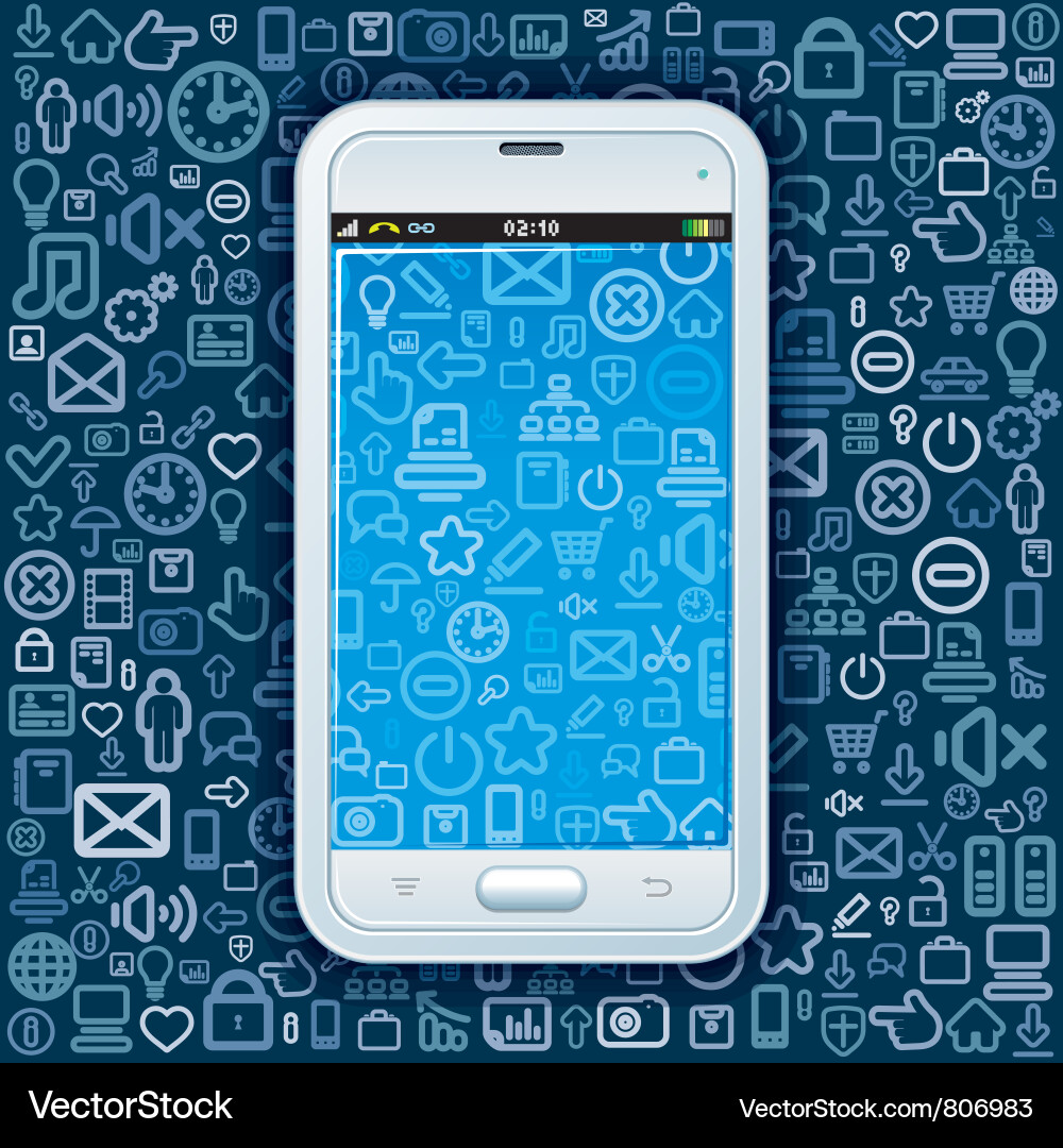 Smartphone on web pattern Royalty Free Vector Image