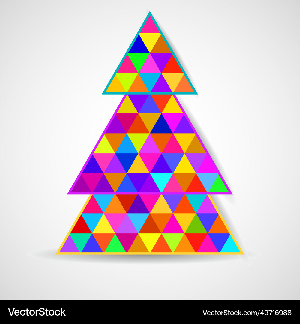Abstract geometric christmas tree with colorful Vector Image