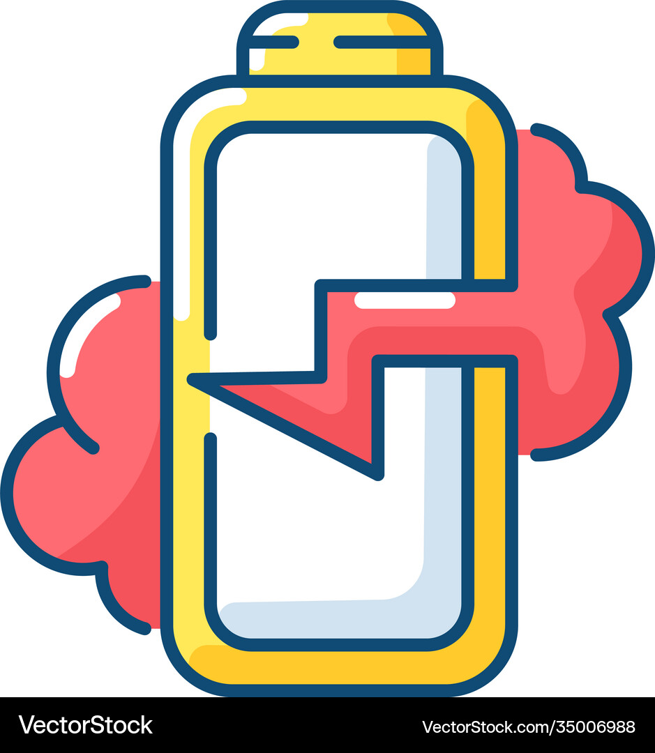 Battery breaking rgb color icon Royalty Free Vector Image