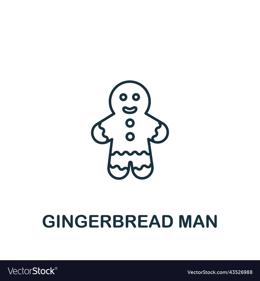 Gingerbread man icon monochrome simple icon Vector Image Gingerbread man icon monochrome simple icon Vector Image