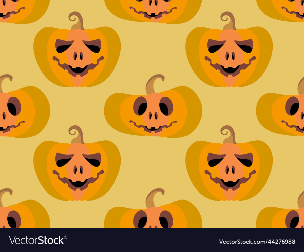 Halloween pumpkins seamless pattern Royalty Free Vector