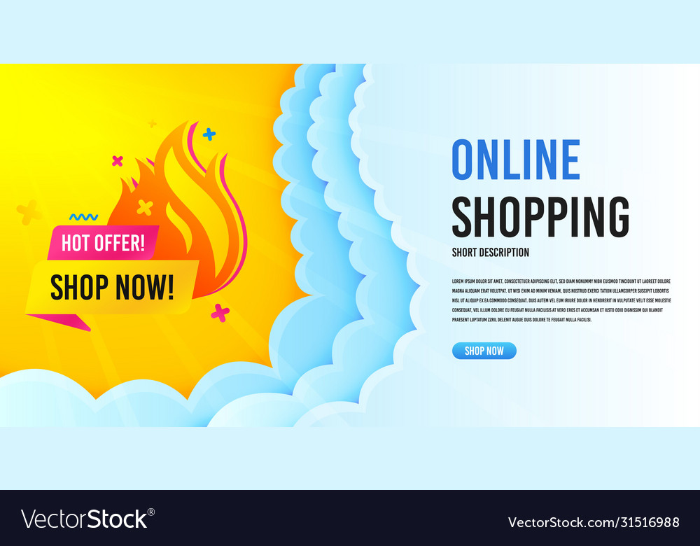 Hot offer sale icon discount banner shape Vector Image