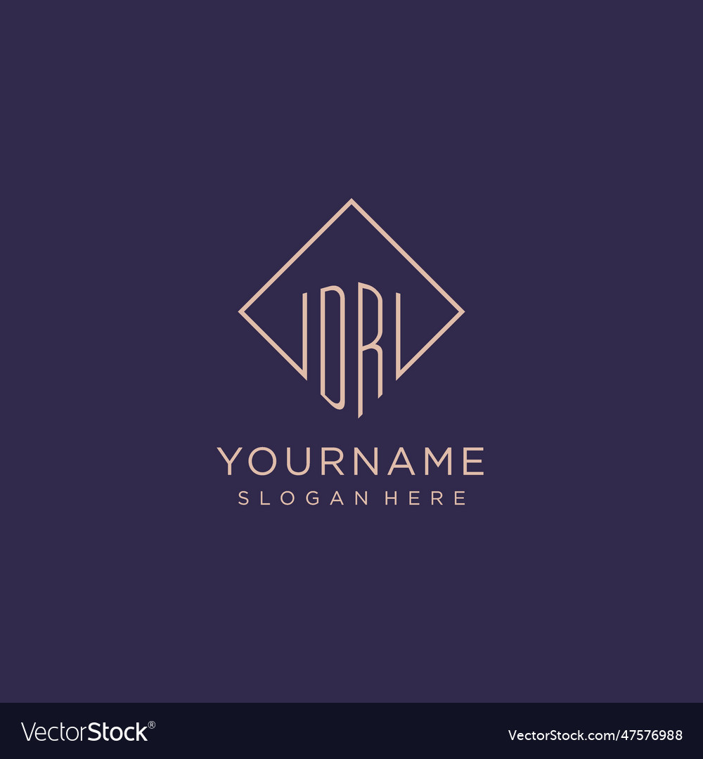 Initials dr logo monogram with rectangle style Vector Image