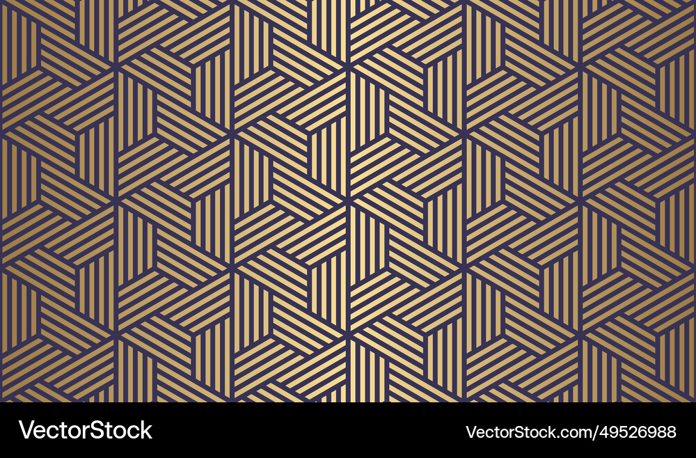 Luxury art deco seamless pattern with gold hexagon