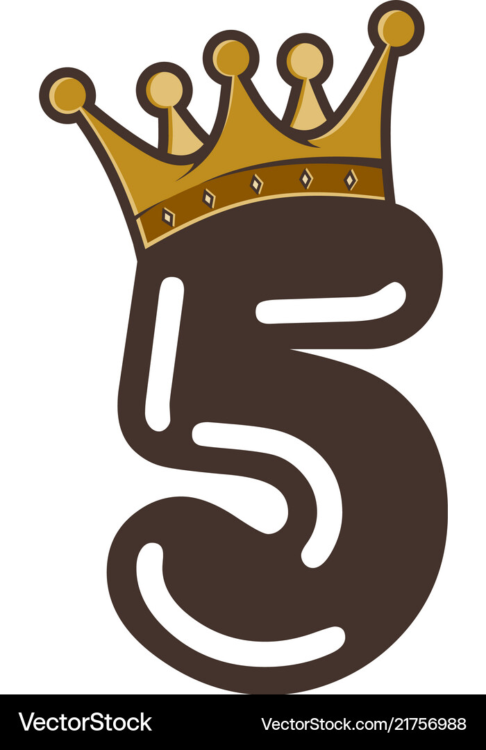 Number king crowd sign symbol Royalty Free Vector Image
