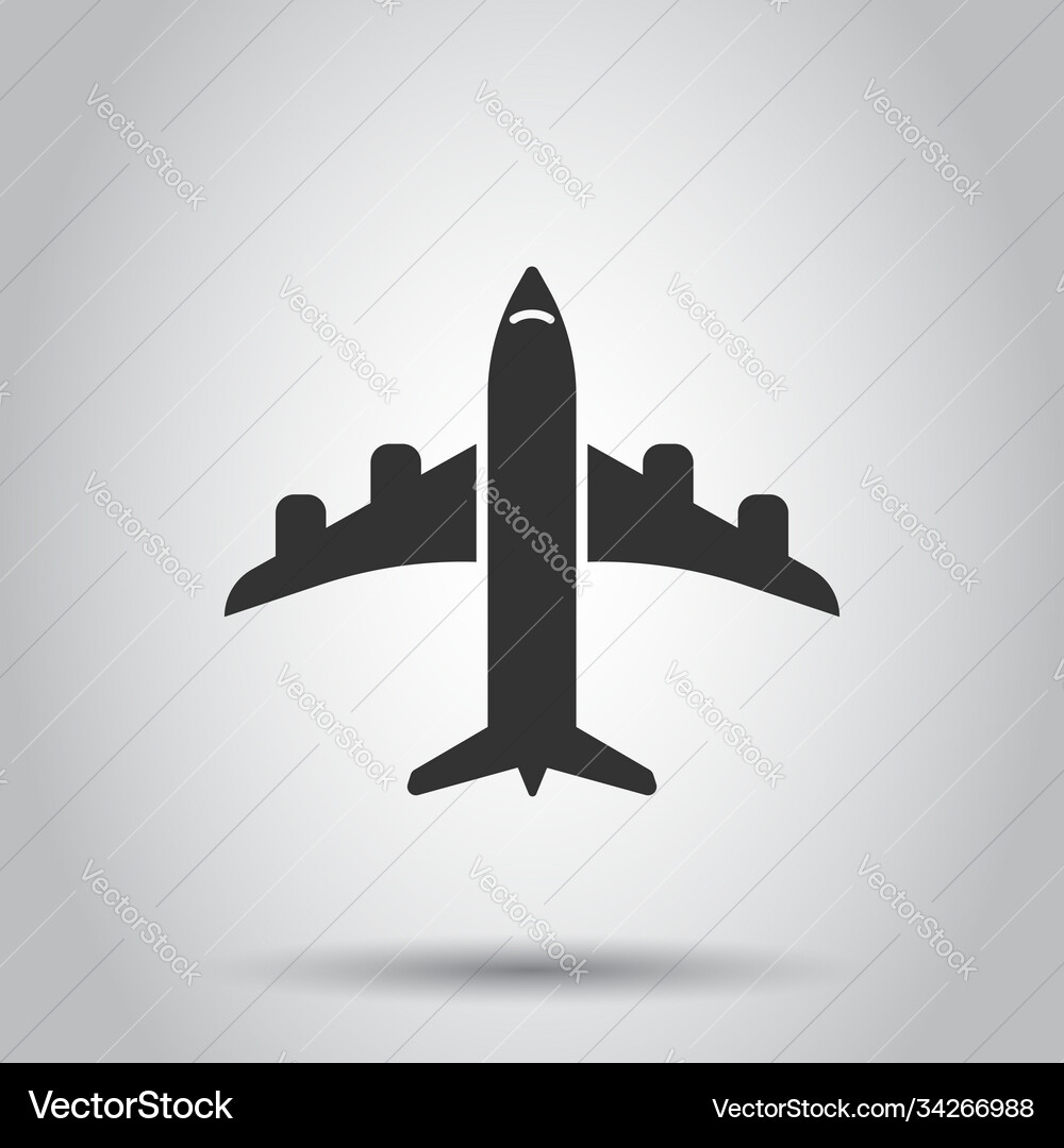 Plane icon in flat style airplane on white Vector Image