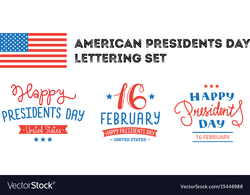 Presidents day hand lettering labels Royalty Free Vector