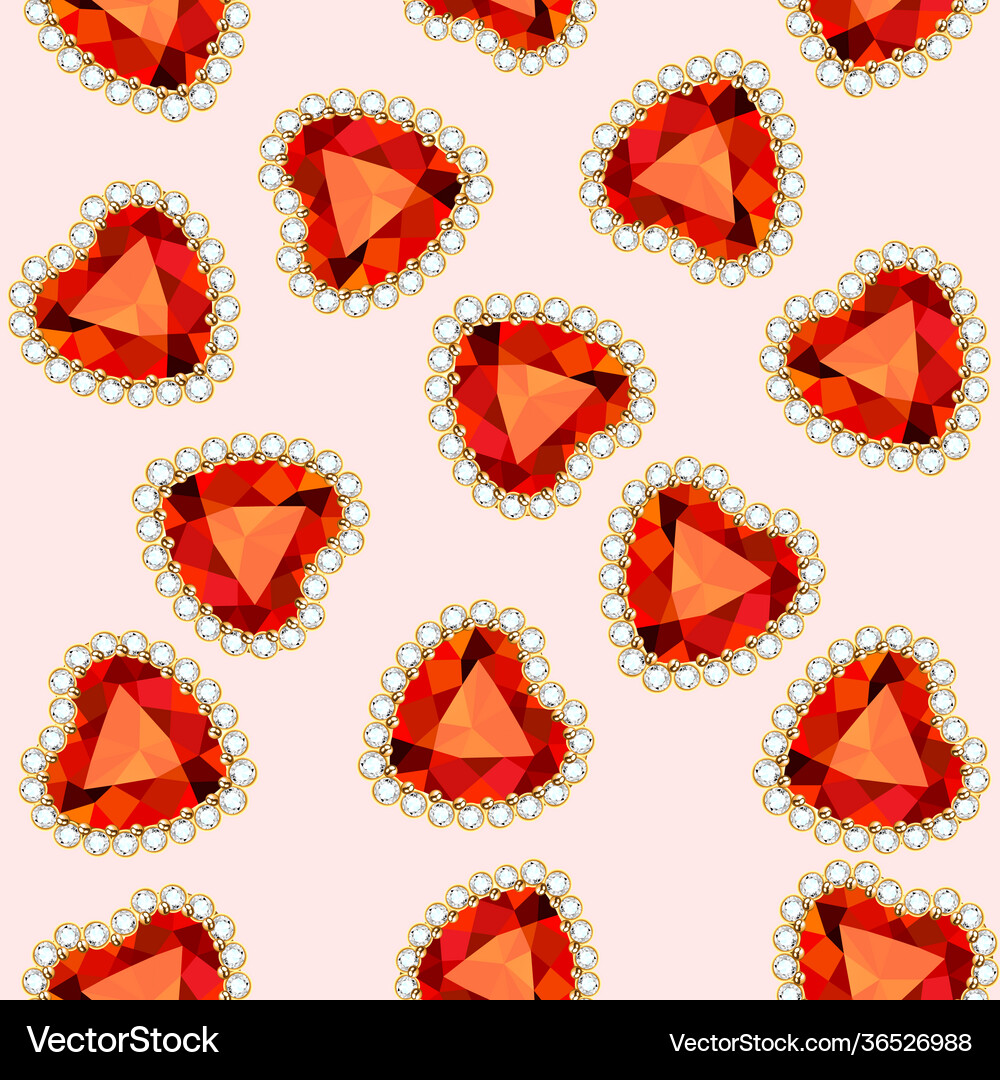 Seamless background with hearts made precious Vector Image