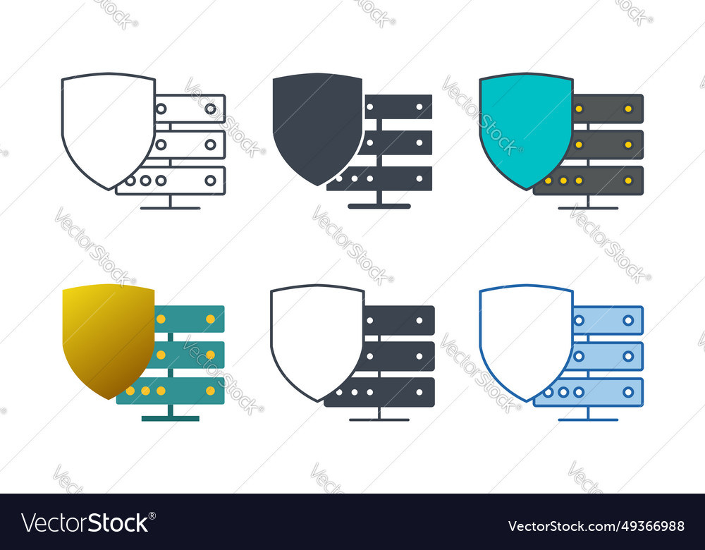 Secure server icon collection with different Vector Image