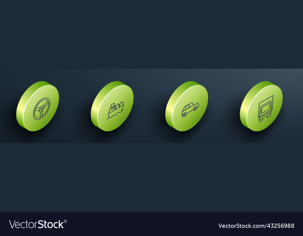 Set isometric line steering wheel oil tanker ship Vector Image Set isometric line steering wheel oil tanker ship Vector Image