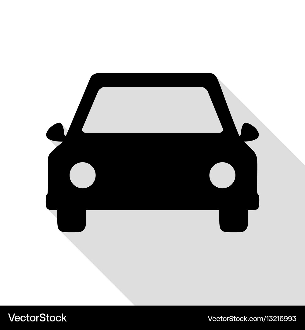 Car sign black icon with flat style Royalty Free Vector
