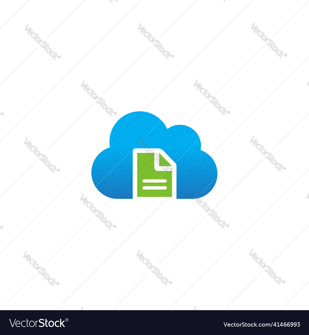 Cloud data document logo Royalty Free Vector Image