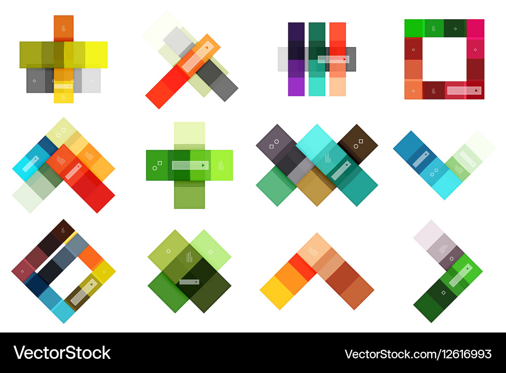 Colorful stripes infographic templates set Vector Image