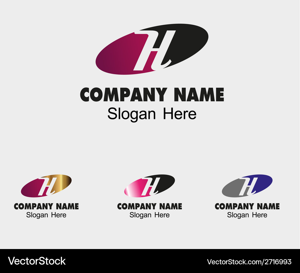 H letter logo template with elip symbol Royalty Free Vector
