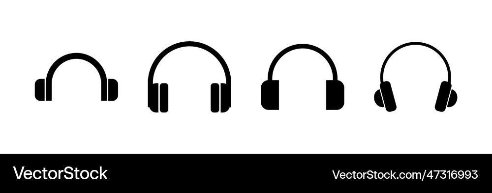 Headphone icon headset icon symbols Royalty Free Vector