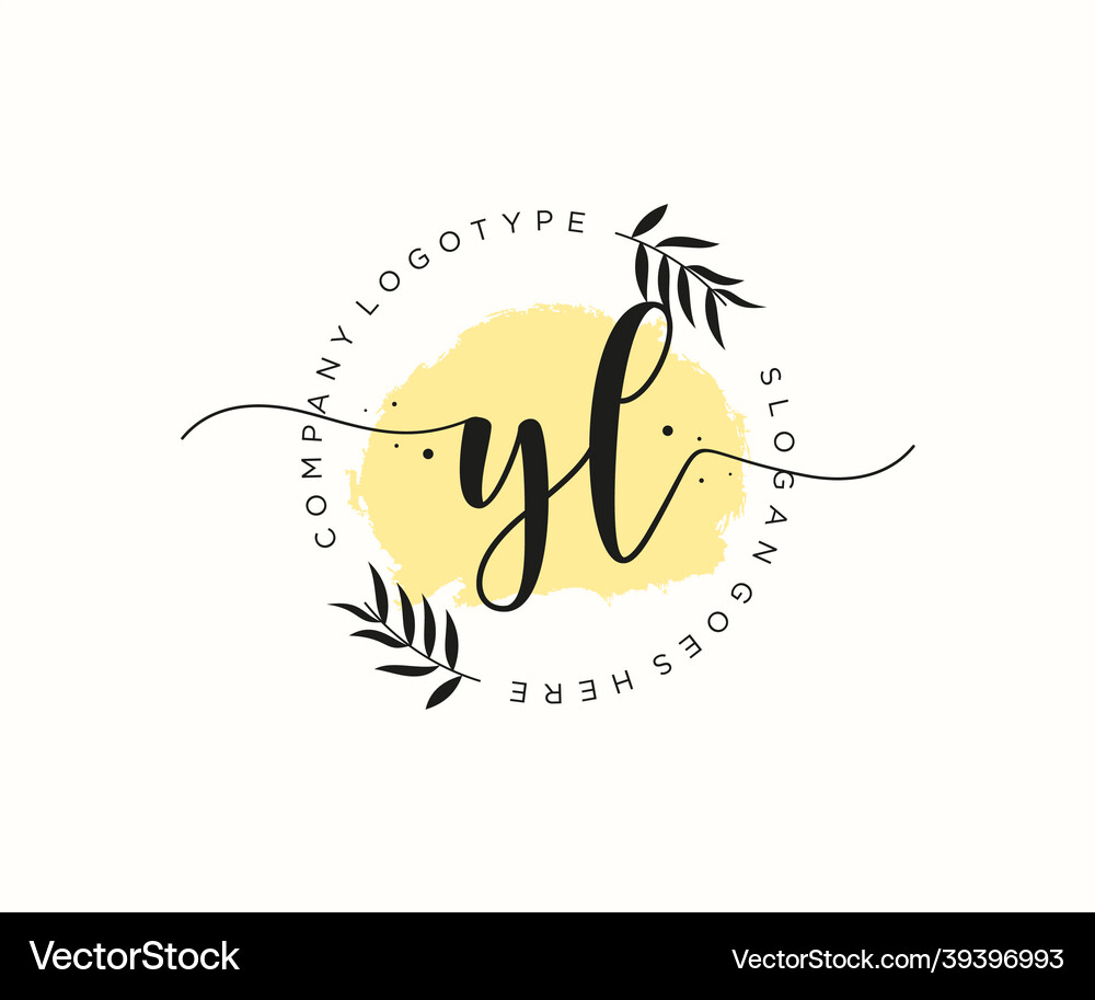 Initial yl feminine logo beauty monogram Vector Image