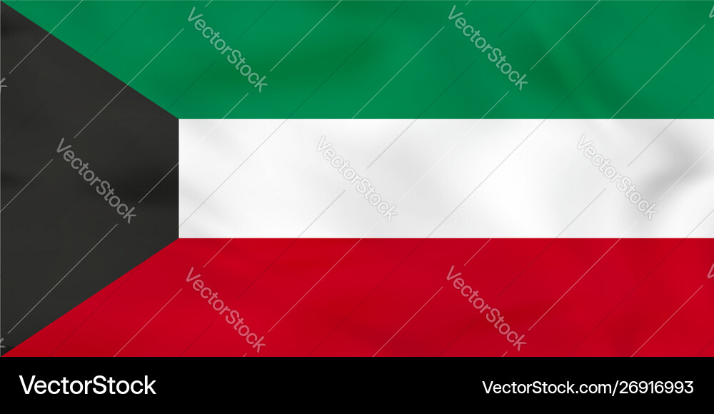 Kuwait waving flag national flag Royalty Free Vector Image
