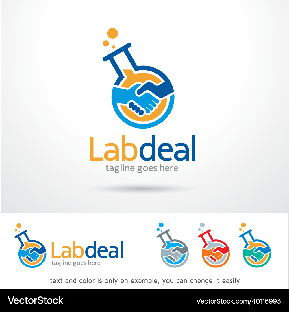 Lab deal logo template design emblem design Vector Image
