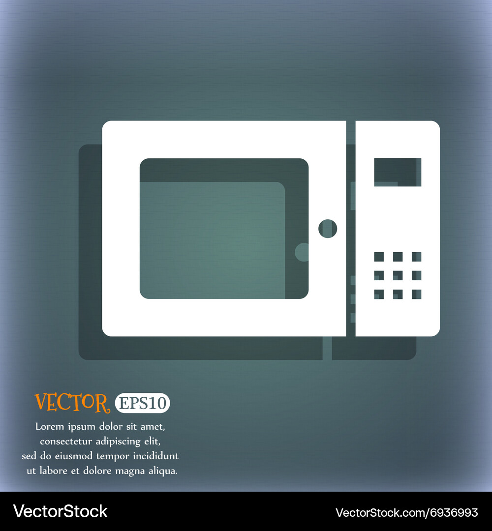 Microwave icon on the blue-green abstract Vector Image