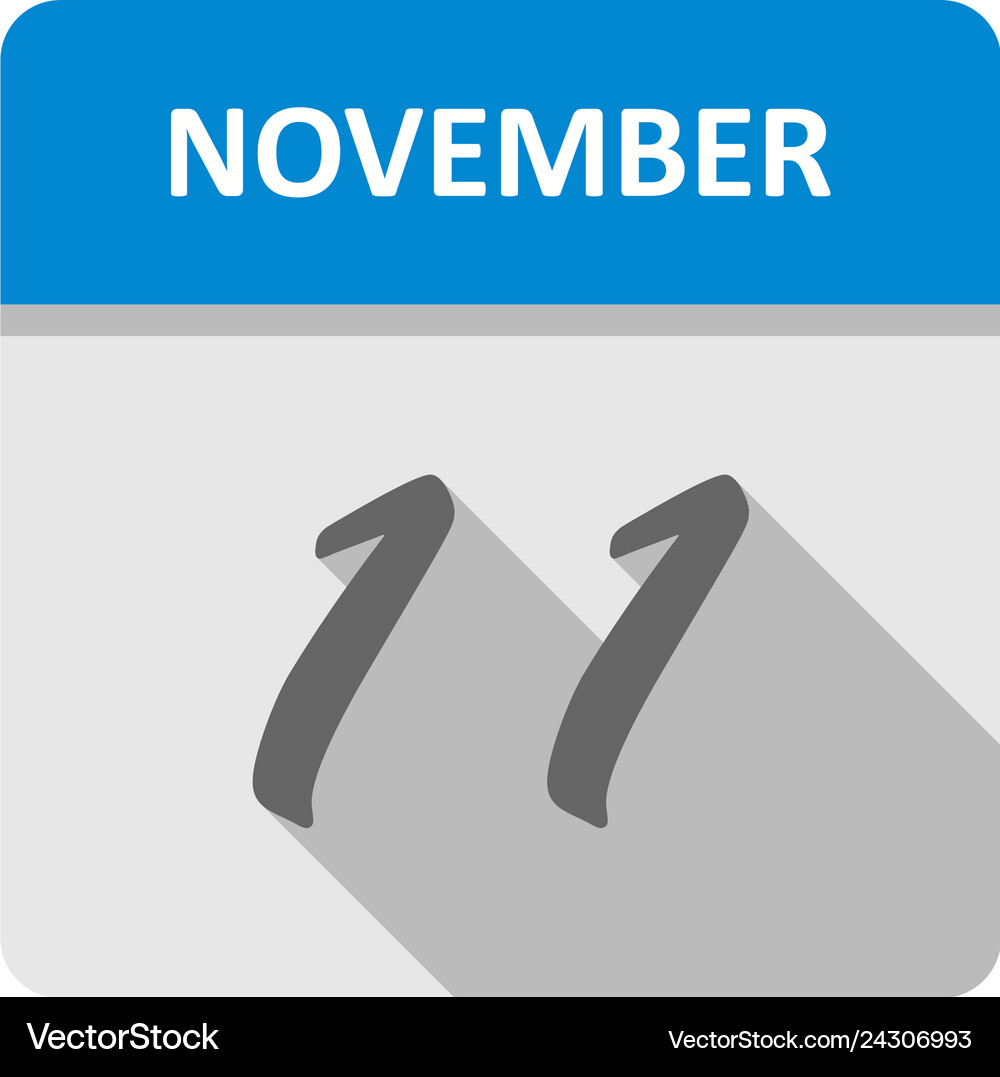 November 11th date on a single day calendar Vector Image