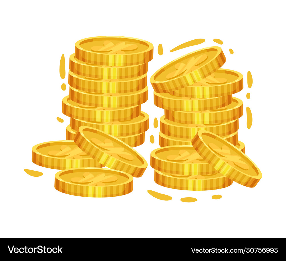 Pile golden coins as feast saint patrick Vector Image