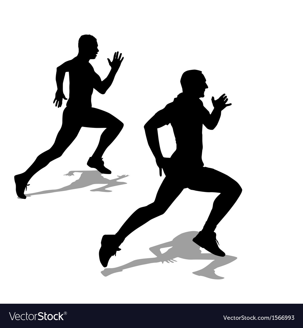 Running Silhouettes Royalty Free Vector Image Vectorstock