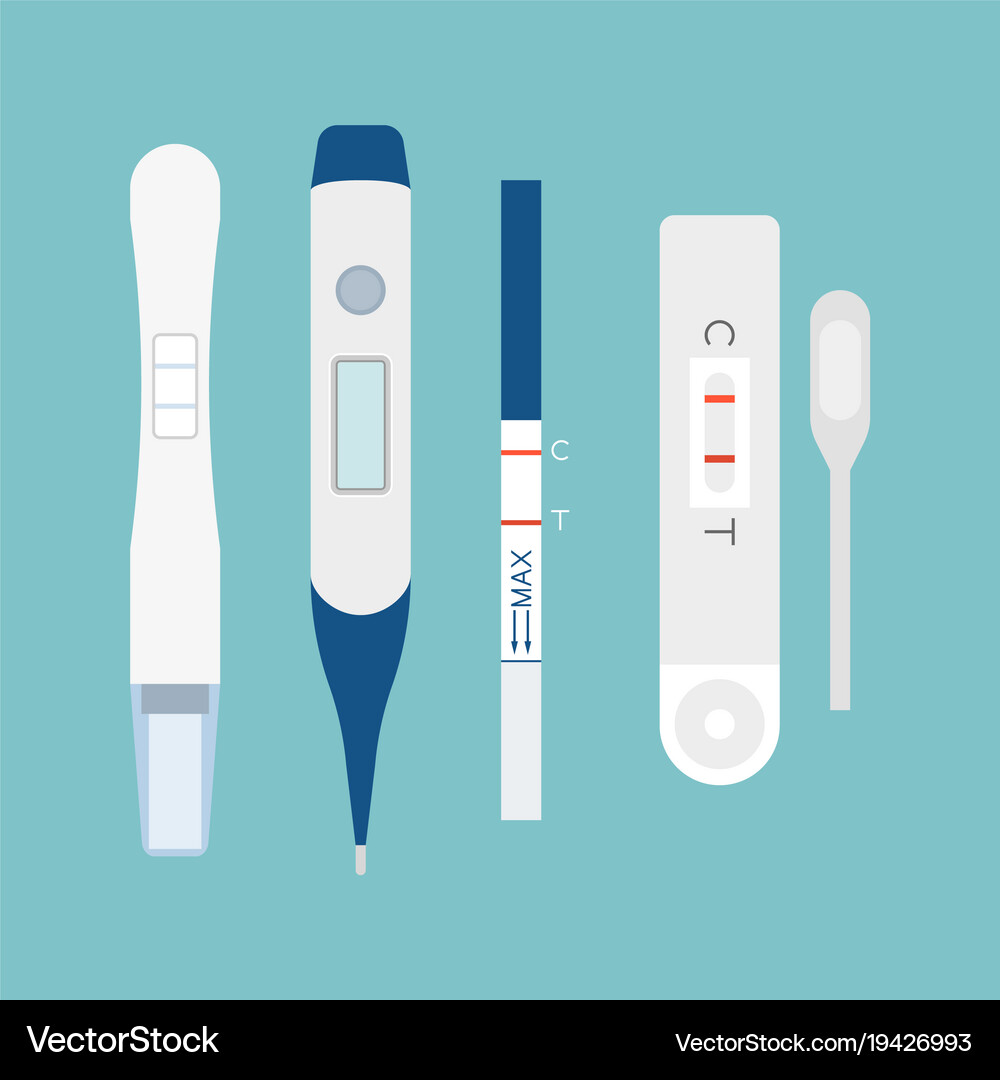 Set of pregnancy test flat design Royalty Free Vector Image